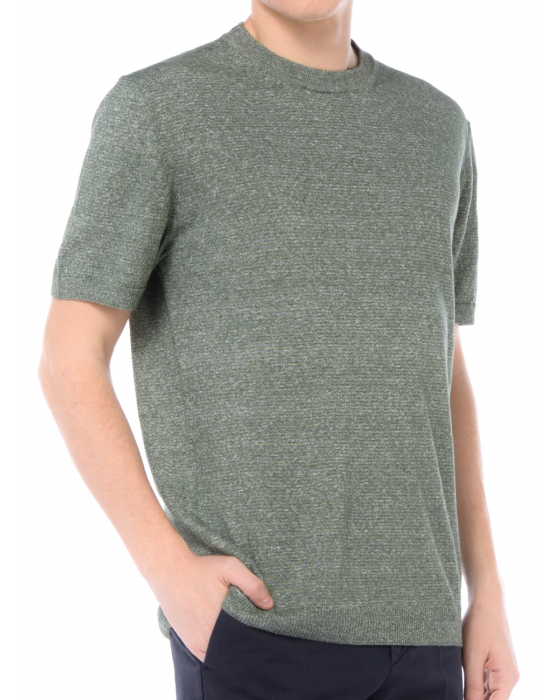 Maglia da uomo Daniele Fiesoli manica corta in cotone e lino - DF7021