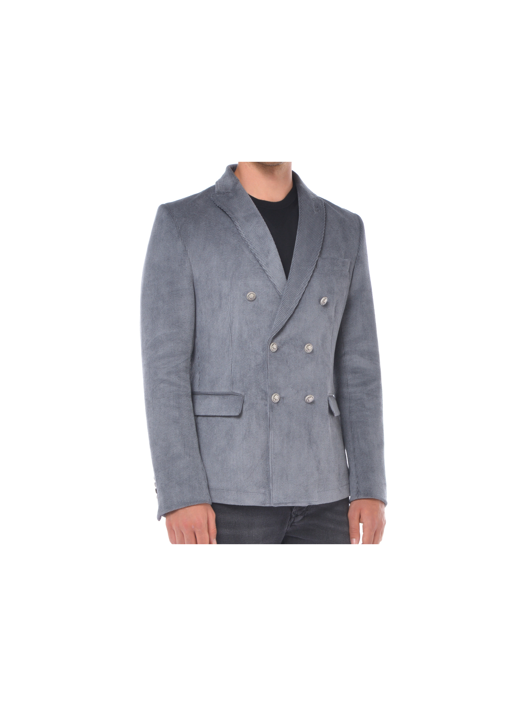 Giacca da uomo Daniele Alessandrini doppiopetto in velluto - G3295N106