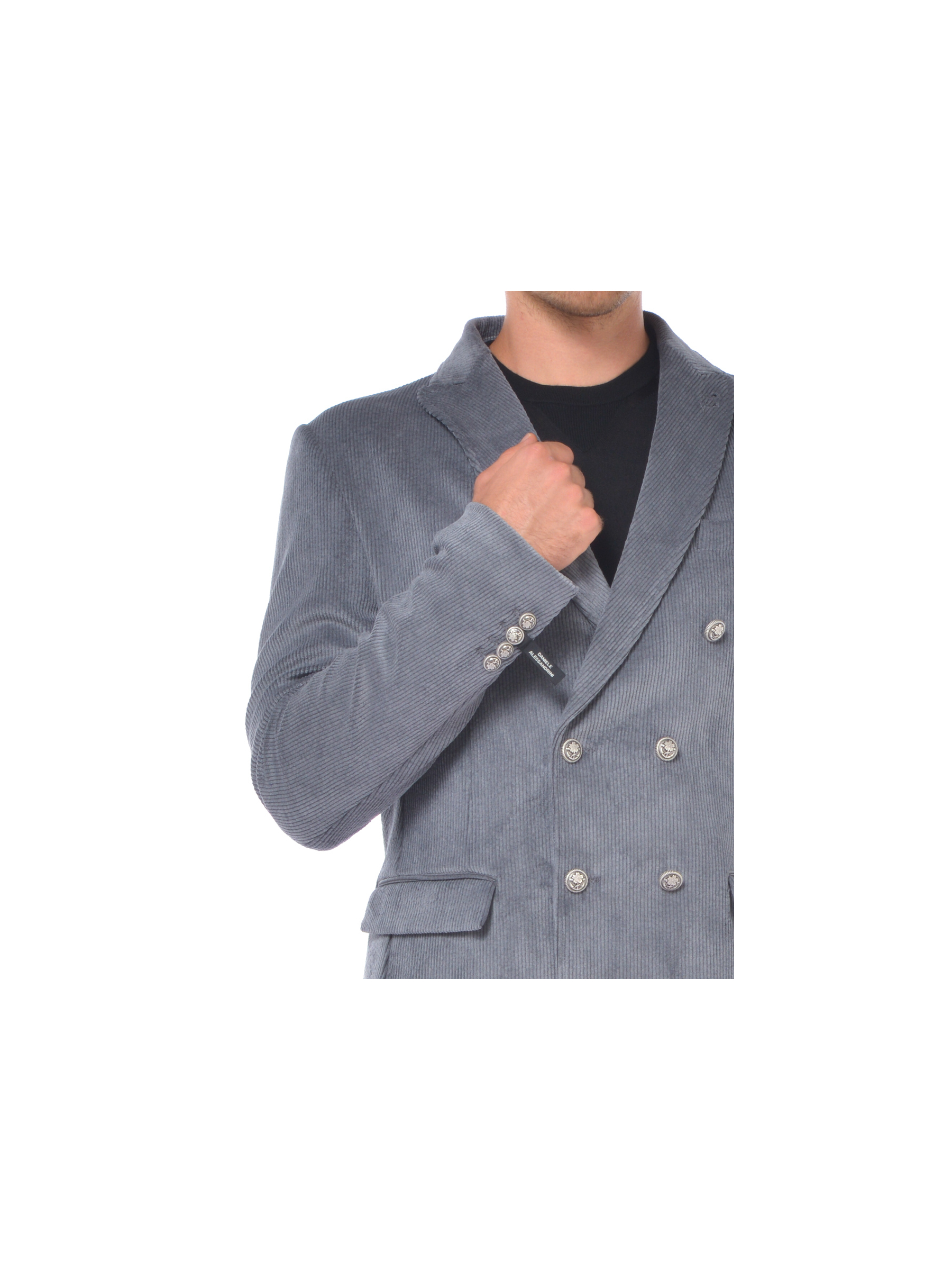 Giacca da uomo Daniele Alessandrini doppiopetto in velluto - G3295N106
