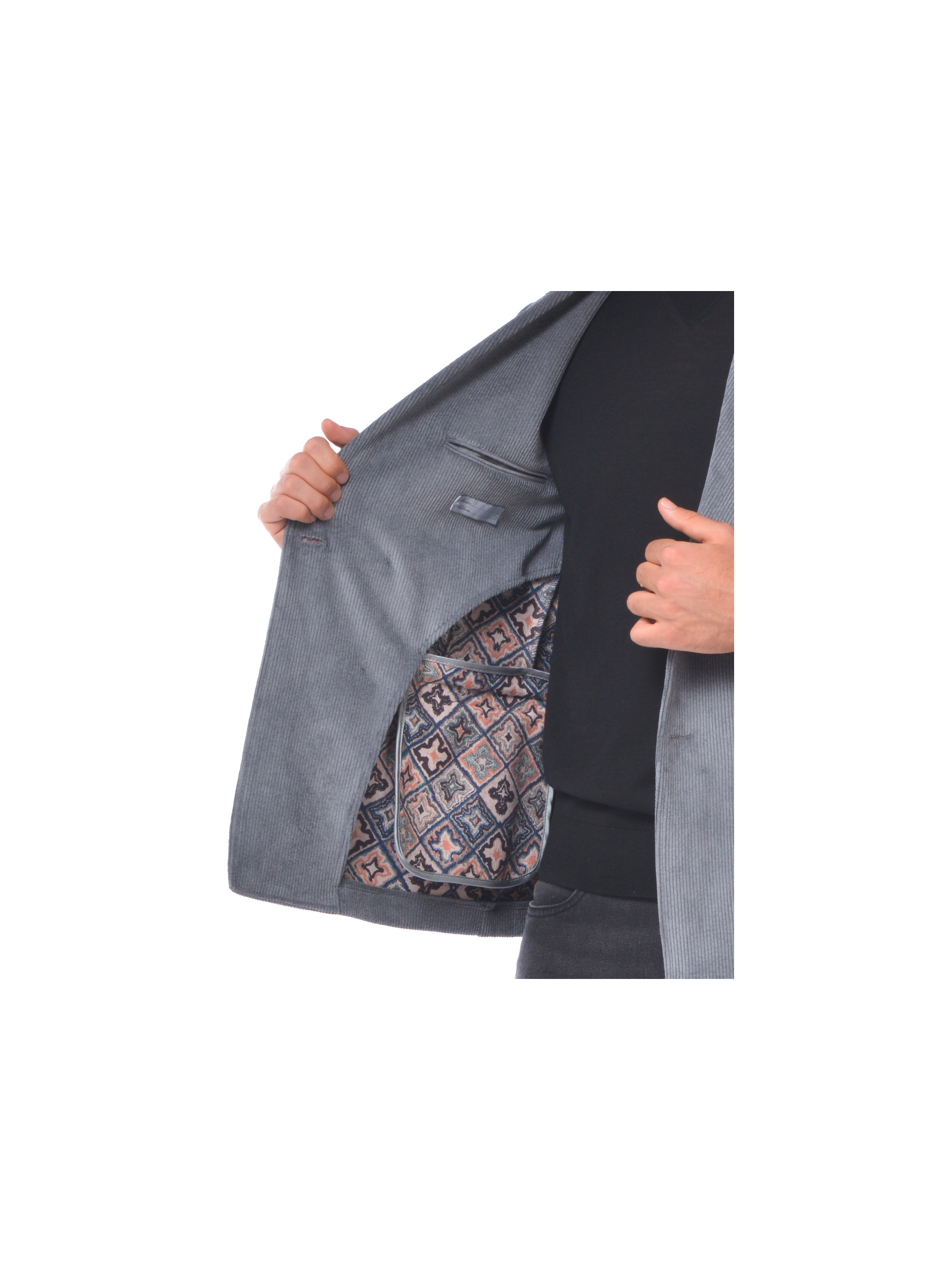 Giacca da uomo Daniele Alessandrini doppiopetto in velluto - G3295N106