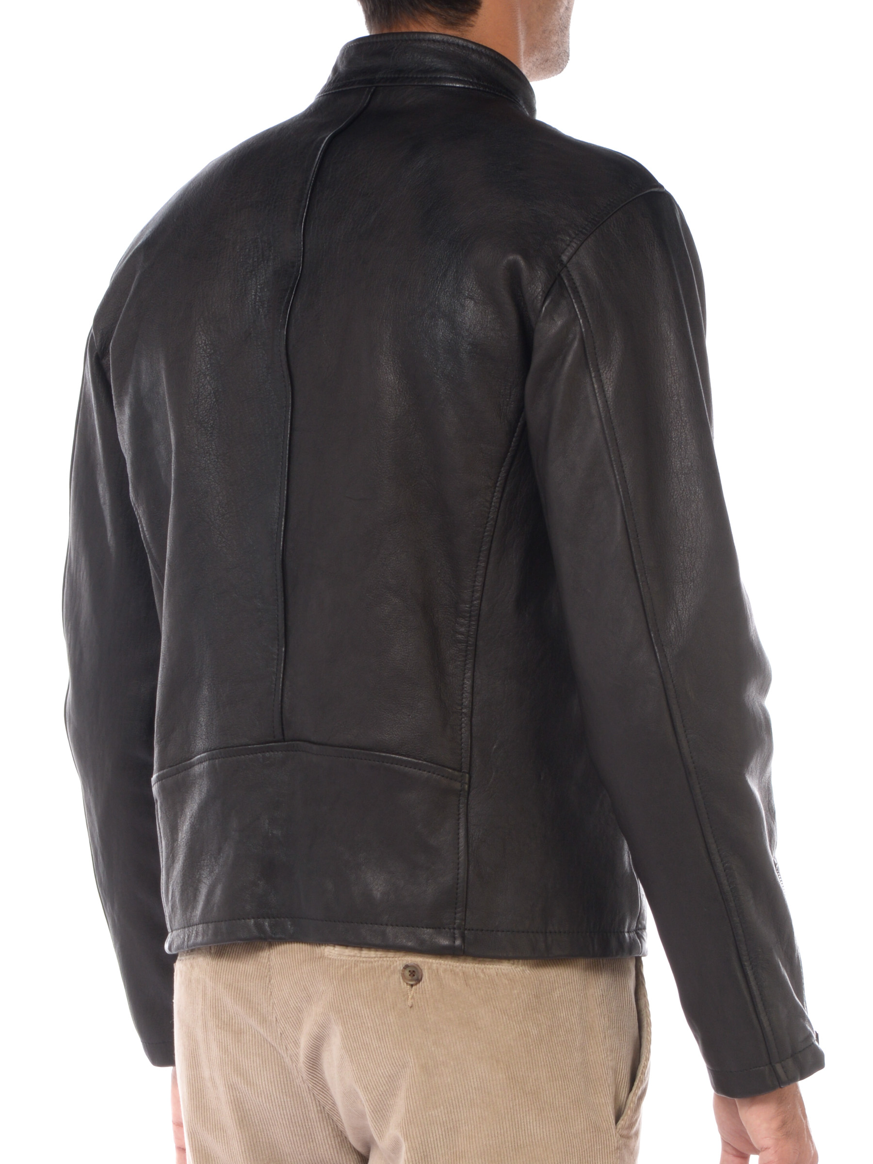 giubbino da uomo Volfagli Firenze in pelle con tasche - M65GRANA-SOFT