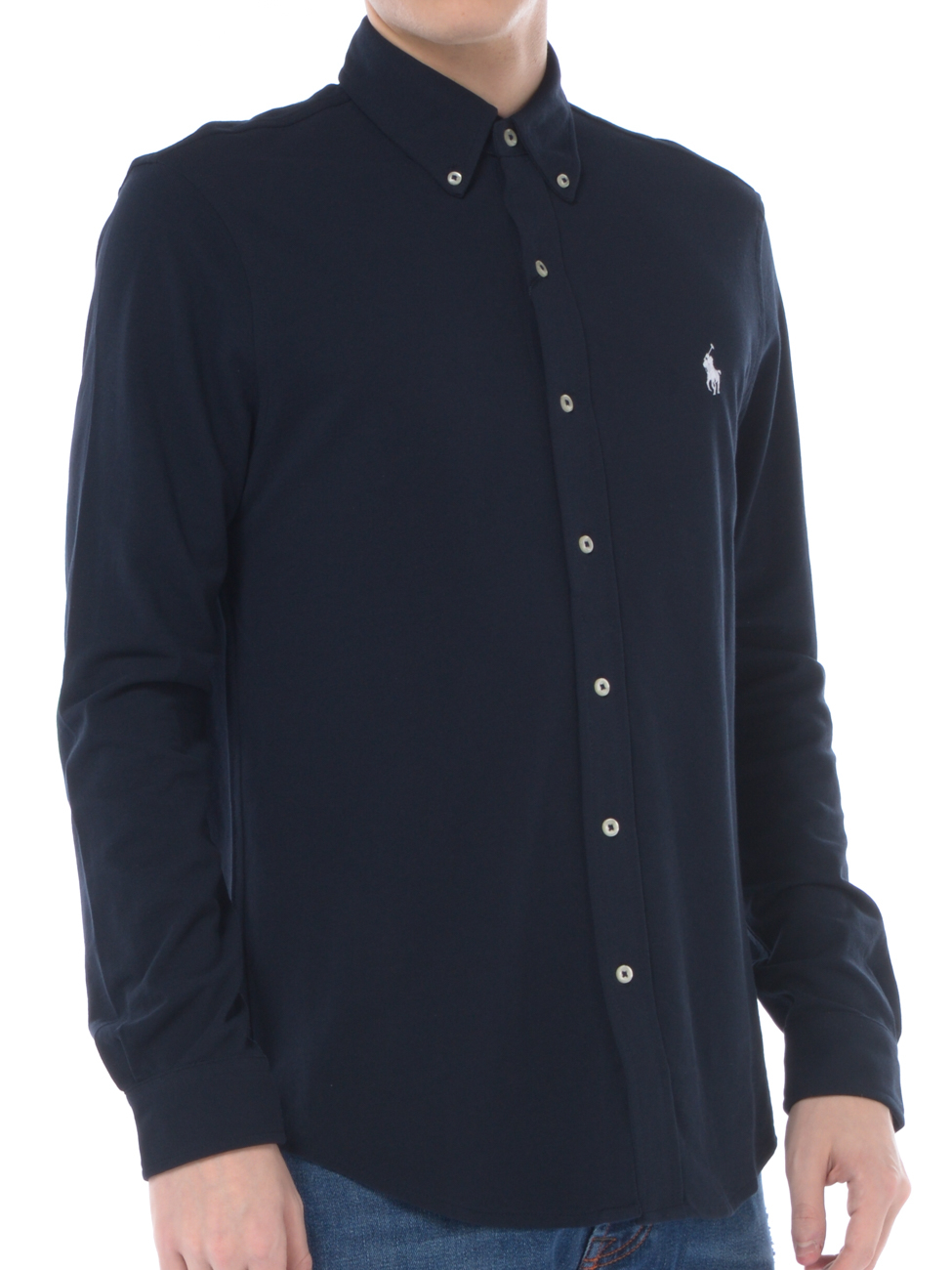 Camicia da uomo Ralph Lauren in piquet con logo - 710654408-4
