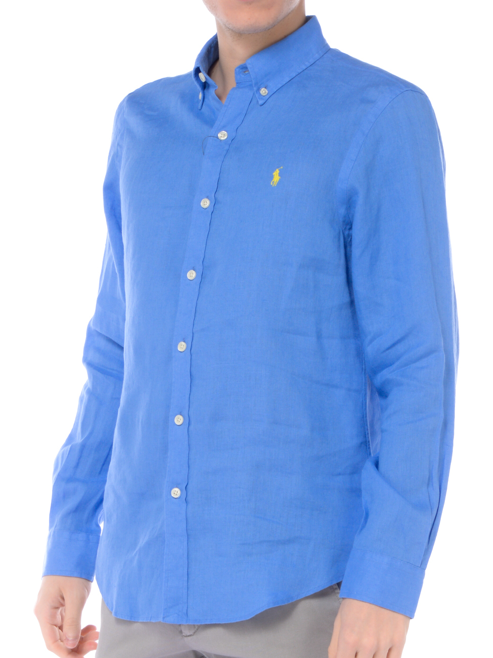 camicia da uomo Ralph Lauren in lino Slim Fit - 710829443-008