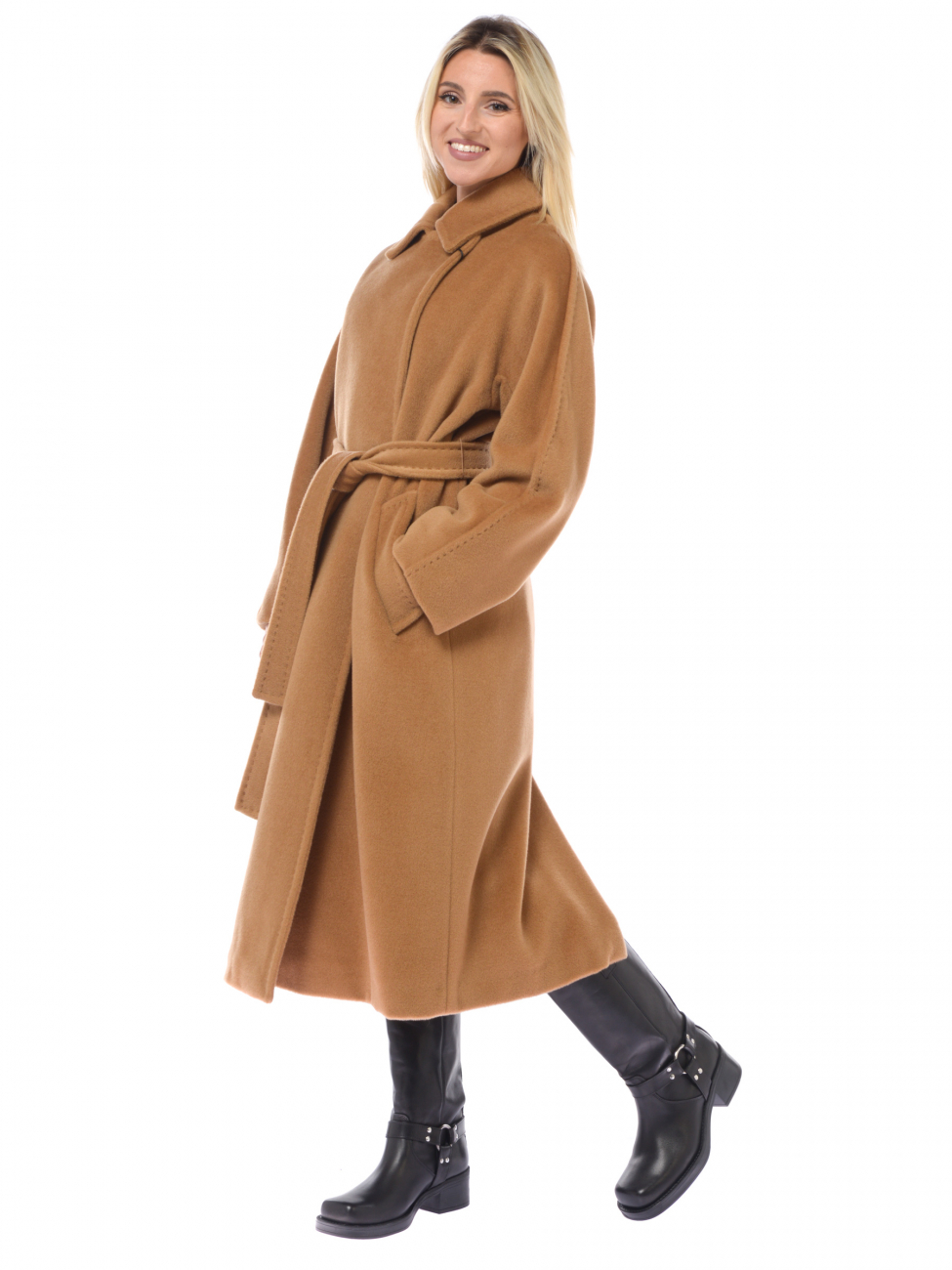 Cappotto da donna Marella in lana vergine con impunture - 233016093620