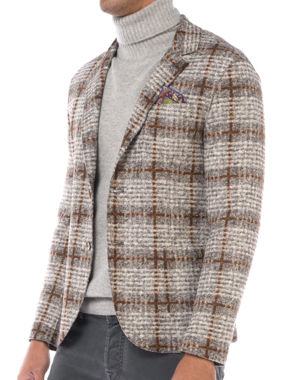 Giacca da uomo Bob a quadri con tasche - POLE196