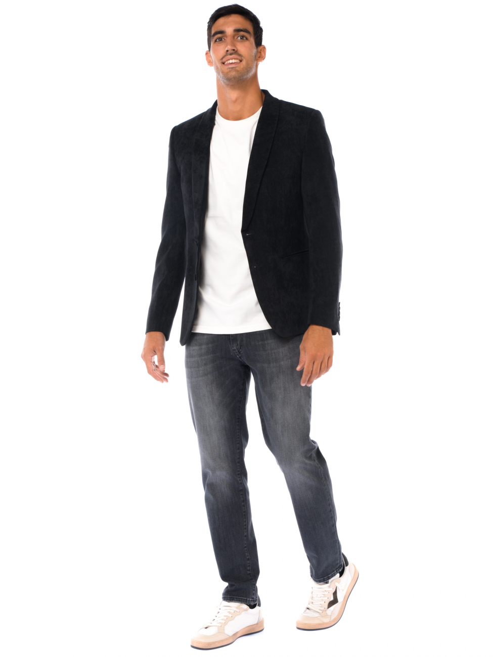 Giacca da uomo Daniele Alessandrini monopetto in velluto - G3640N11194