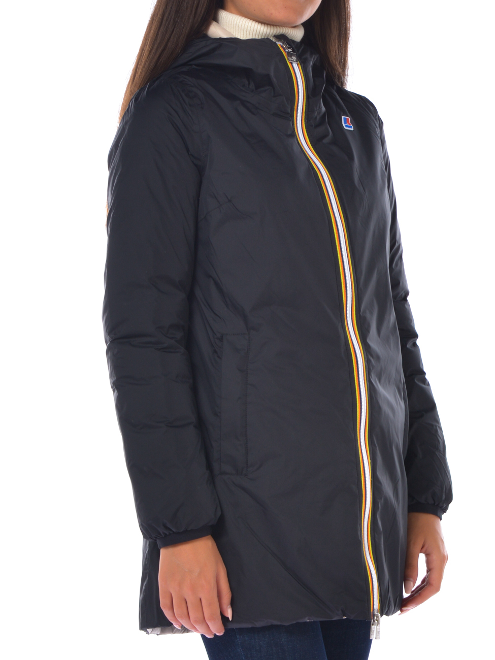 giaccone da donna K Way reversibile con cappuccio - K111EYW-1