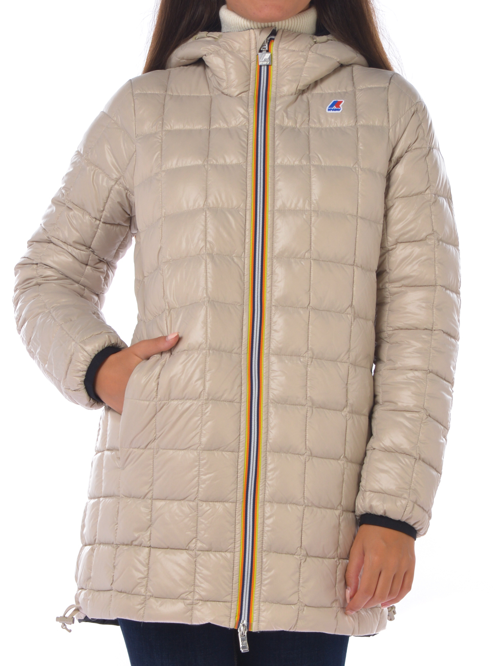 giaccone da donna K Way reversibile con cappuccio - K111EYW-1