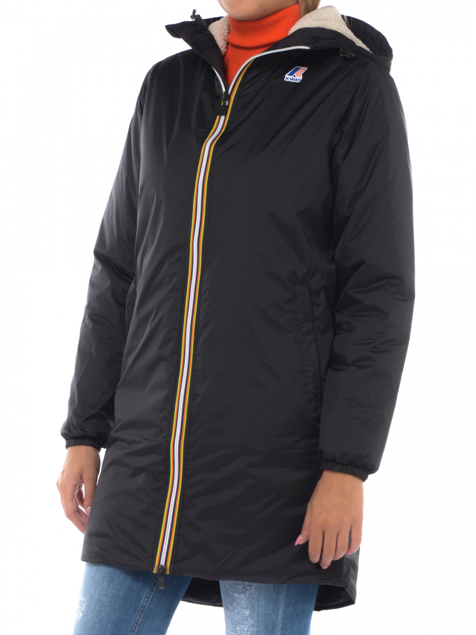 Giaccone da donna K Way Le Vrai 3.0 Eiffel Orsetto con cappuccio - K31