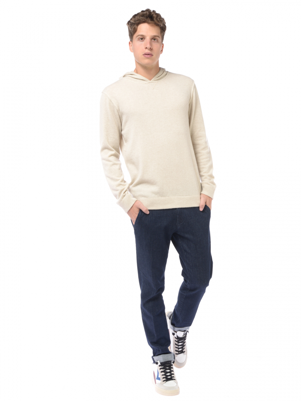 Maglia da uomo Daniele Fiesoli in lana e cachemire con cappuccio - DF0