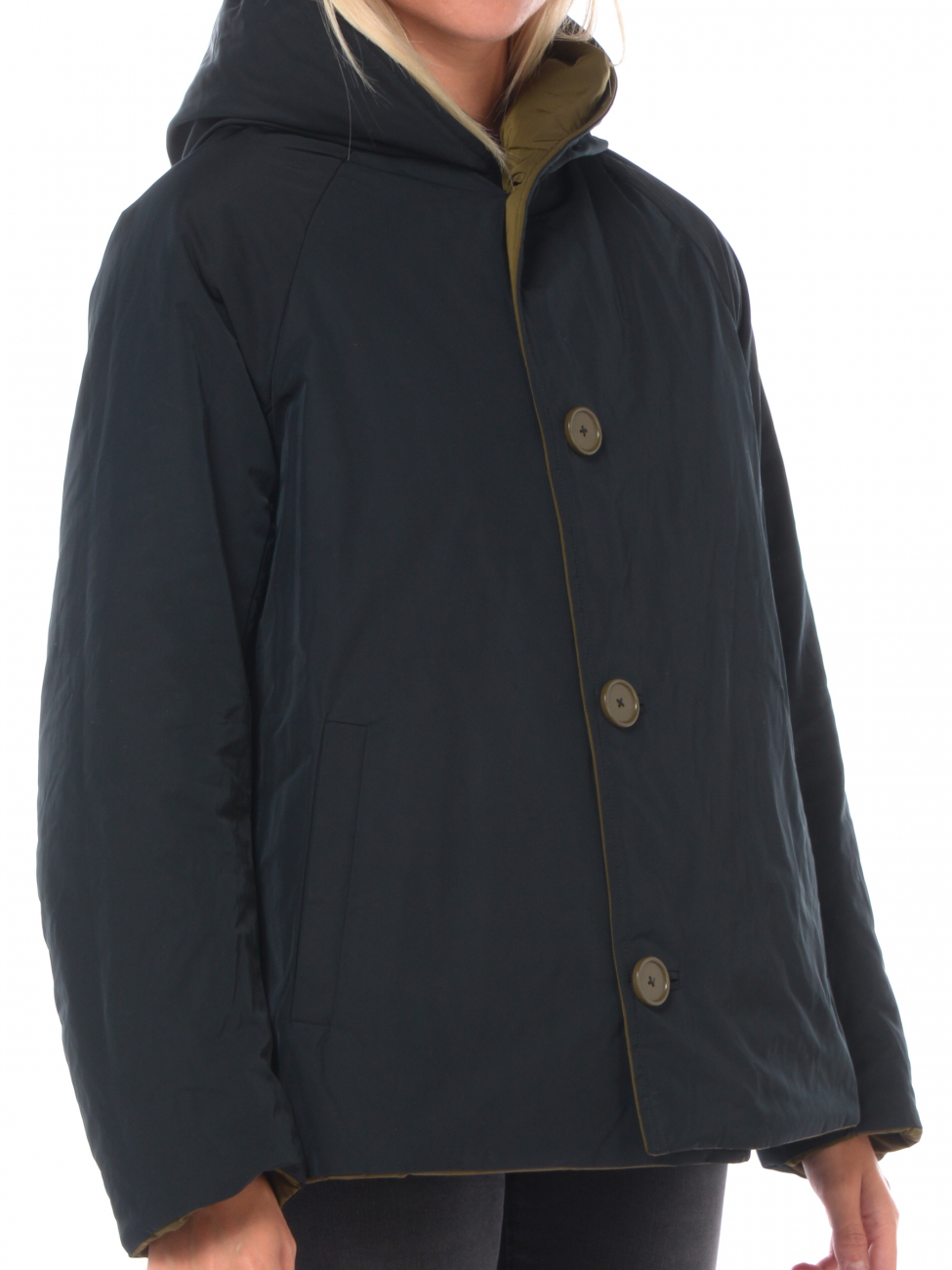 giaccone corto donna OOF reversibile con cappuccio - OFJA9006