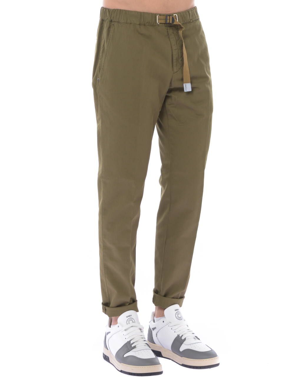 Pantalone da uomo White Sand in cotone e lino con elastico - 23SU6609