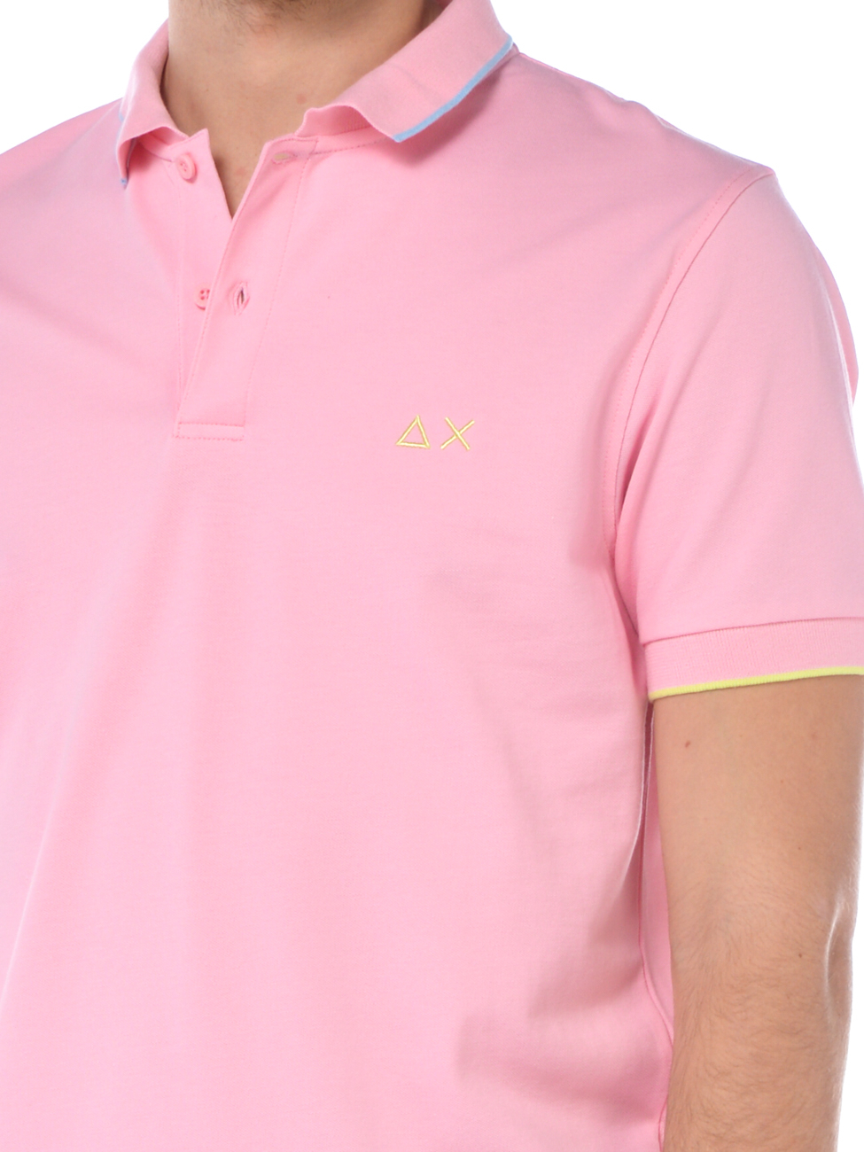 Polo da uomo Sun68 con profili e logo - A32110