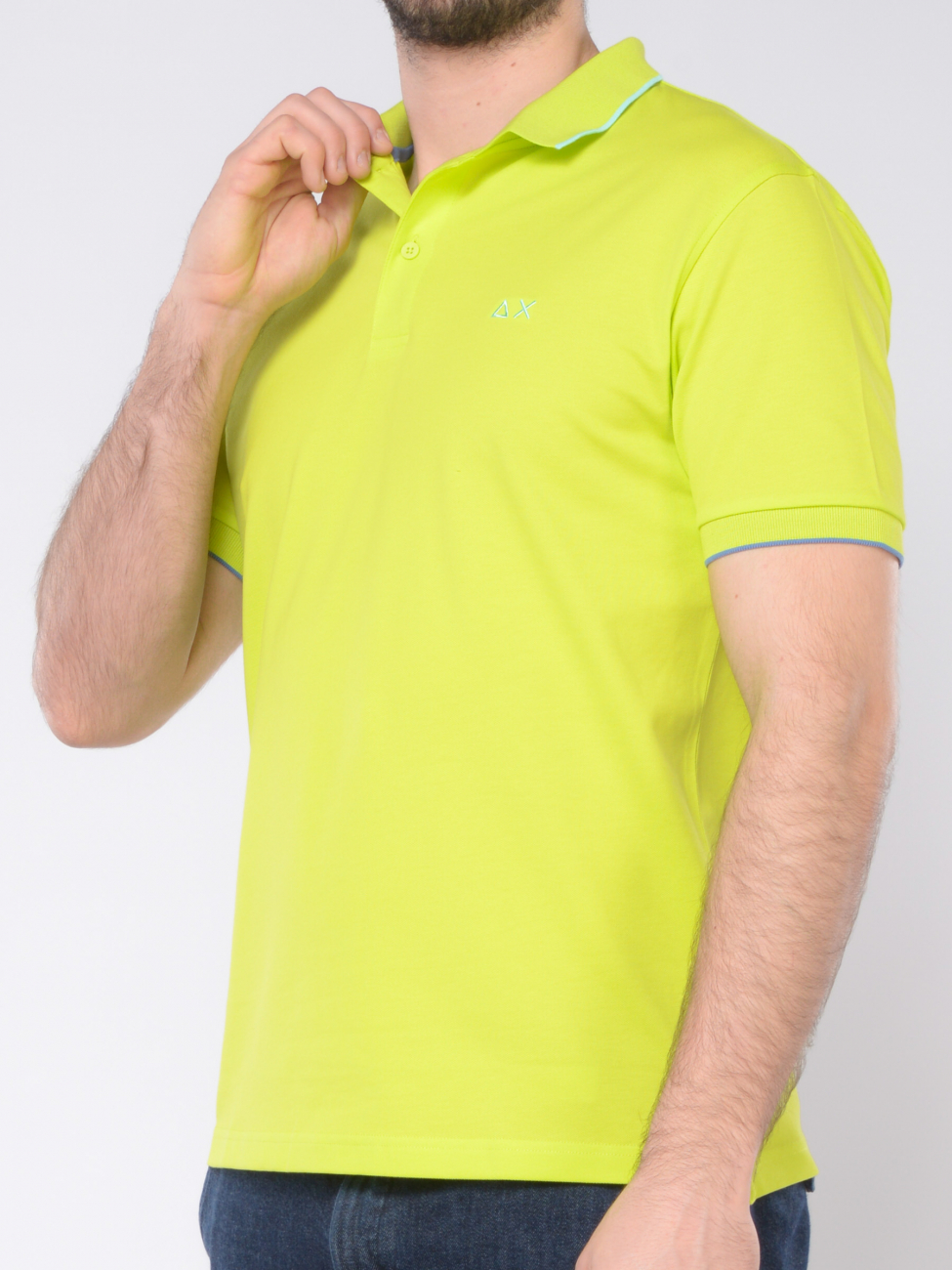 Polo da uomo Sun68 con logo e profili - A34113