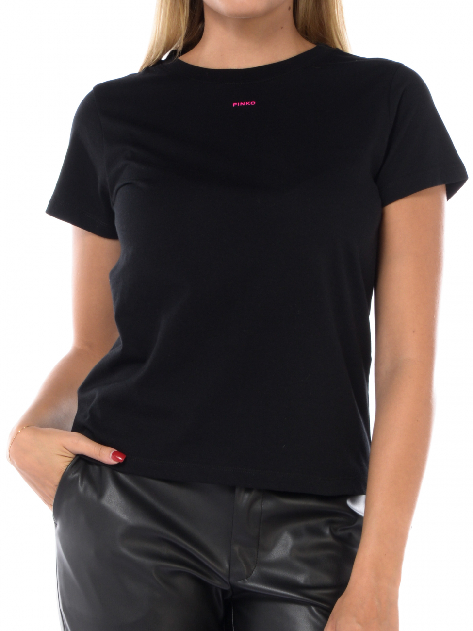 T Shirt da donna Pinko manica corta con logo - 100373-A0KP