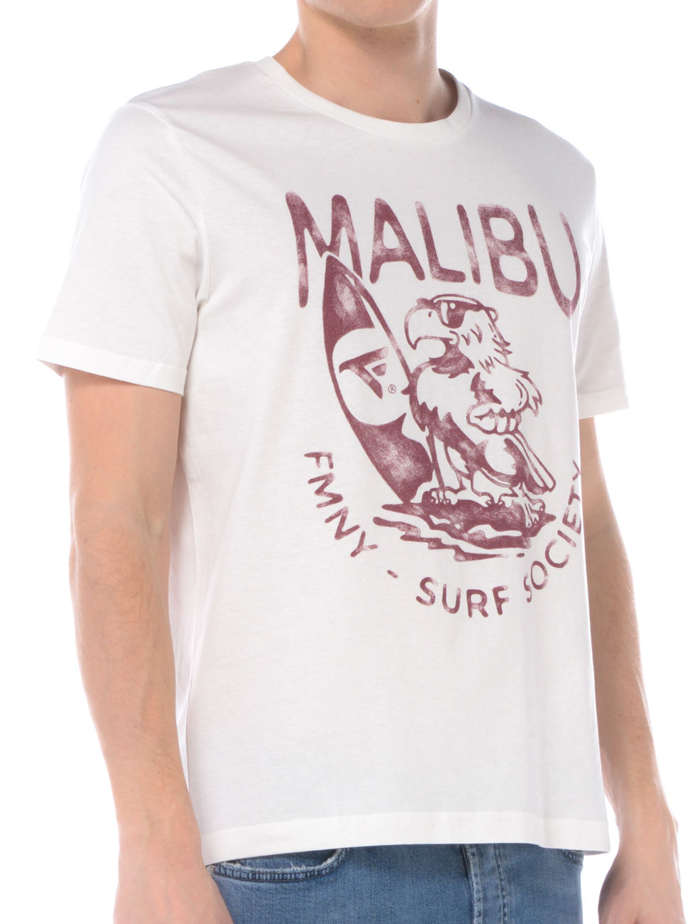 T Shirt da uomo Fred Mello girocollo con stampa Malibu - FM23S31TG