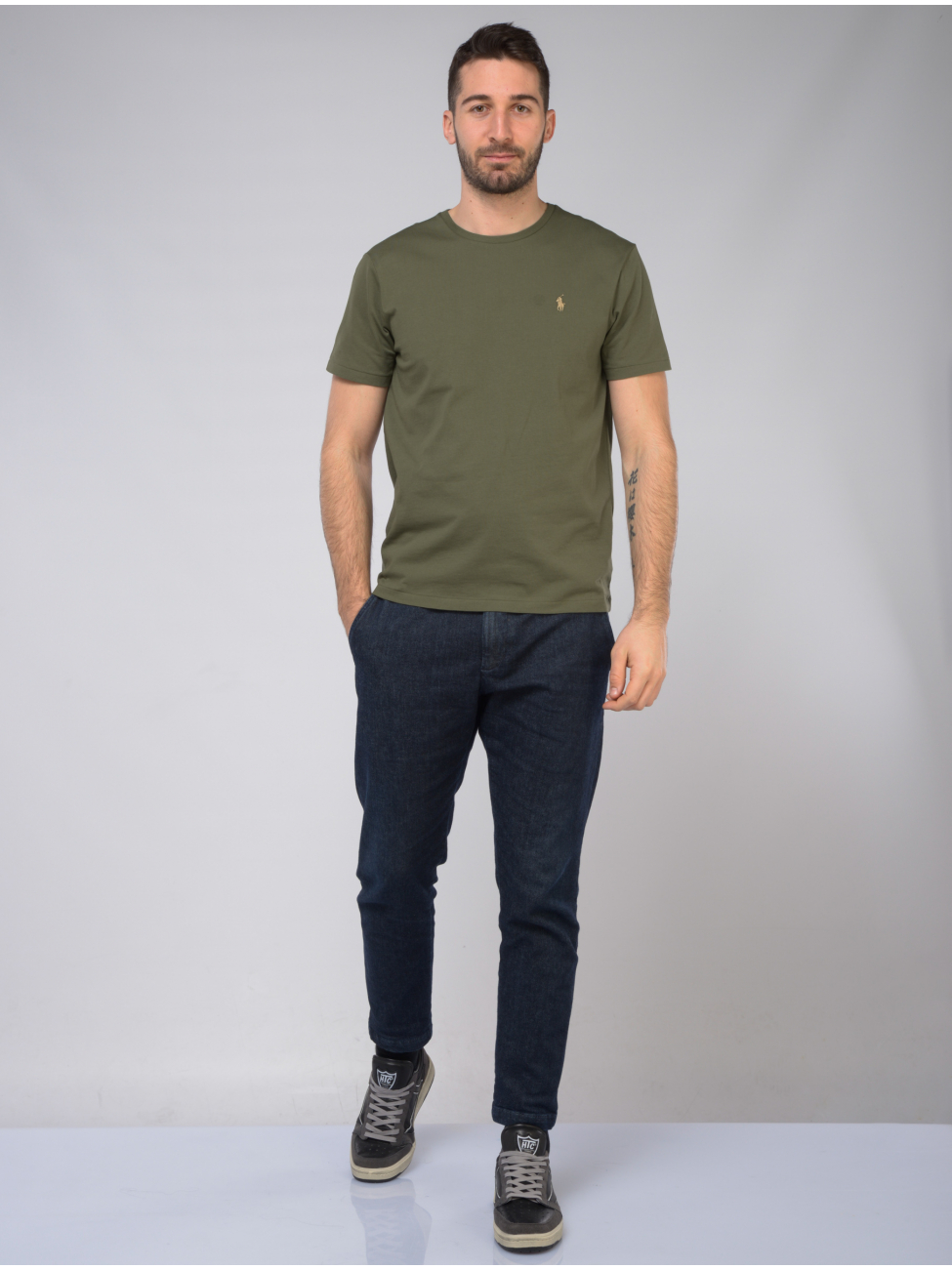 T Shirt da uomo Ralph Lauren Custom Slim Fit con logo - 710671438-6