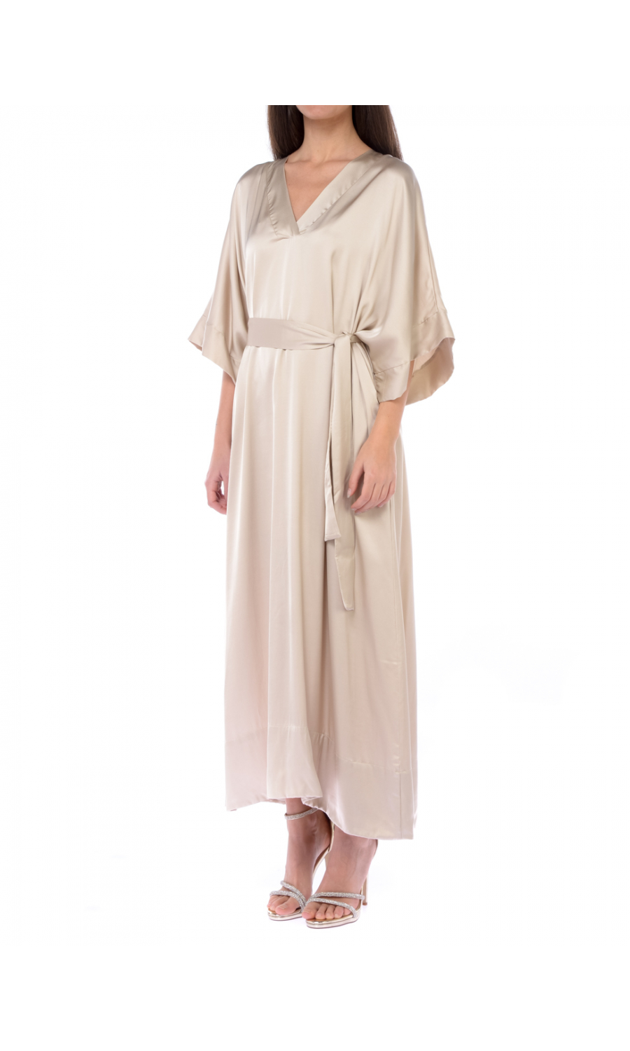 Abito lungo da donna Icona By Kaos a kaftano in raso - PP5TZ030