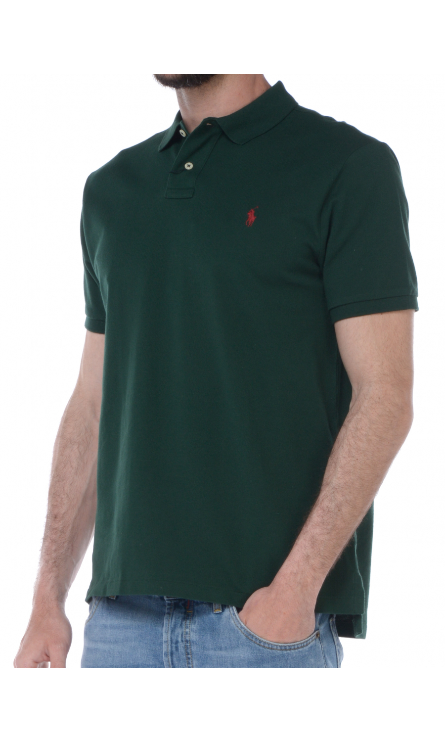 Polo da uomo Ralph Lauren Custom Slim Fit con logo - 710782592-015