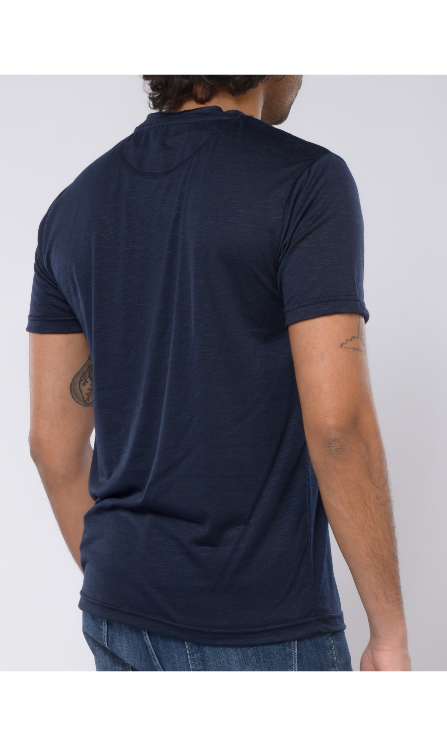 T Shirt da uomo Daniele Alessandrini effetto fiammato con taschino - M